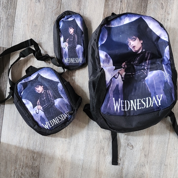 Wednesday Addams | Accessories | 3piece Wednesday Addams Backpack ...